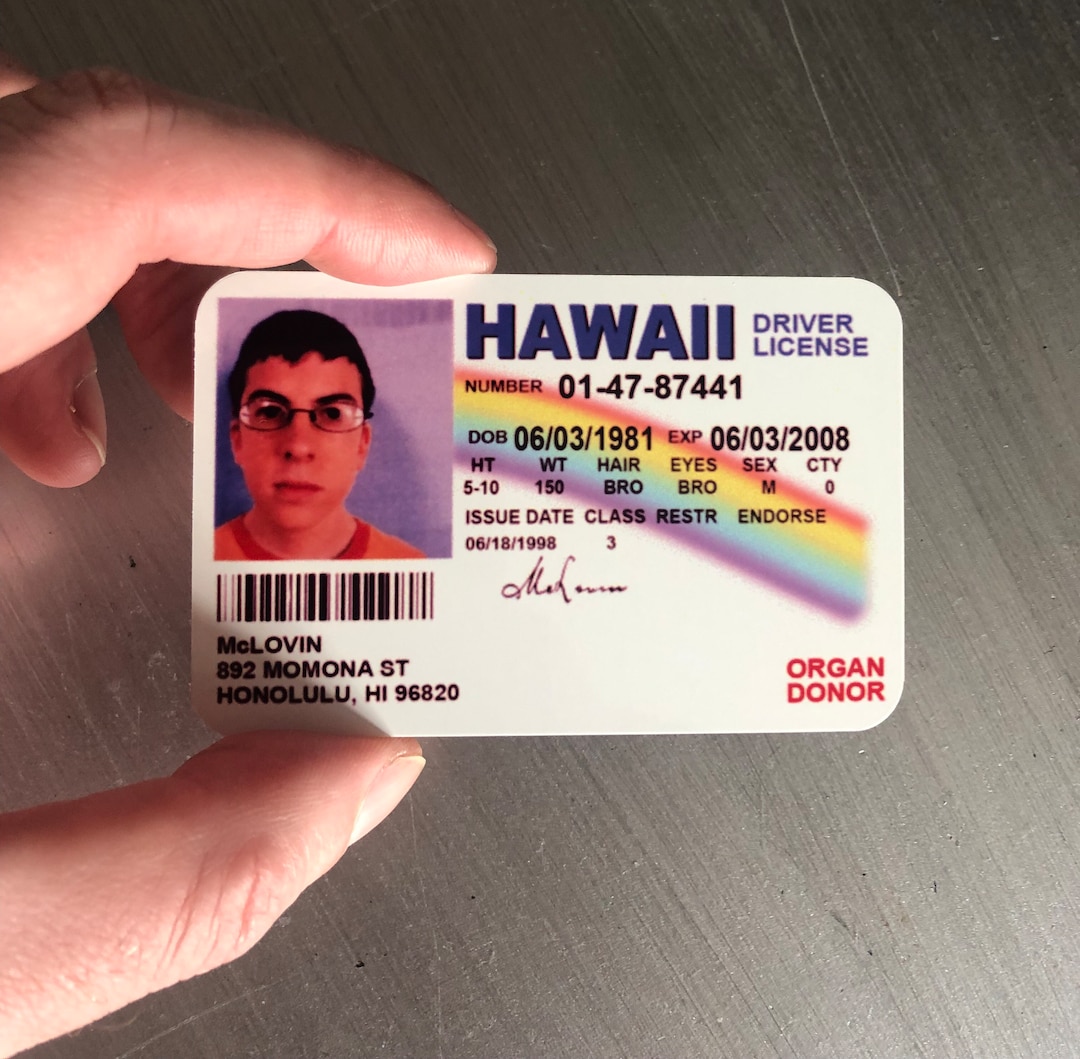 Mclovin Driving License Movie Prop SUPERBAD Metal ID Card Custom Photo ...