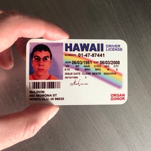Mclovin Driving License Movie Prop SUPERBAD Metal ID Card Custom Photo ...