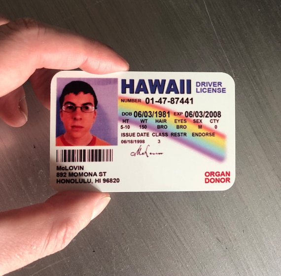 Mclovin Driving License Movie Prop SUPERBAD Metal ID Card - Etsy