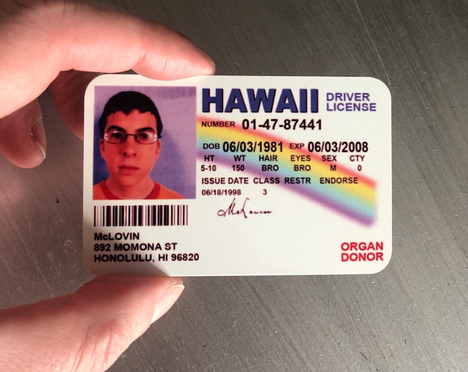 Mclovin Driving License Movie Prop SUPERBAD Metal ID Card Custom Photo ...