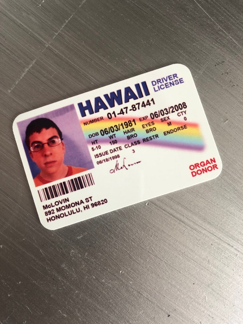 Mclovin Driving License Movie Prop SUPERBAD Metal ID Card Custom Photo ...