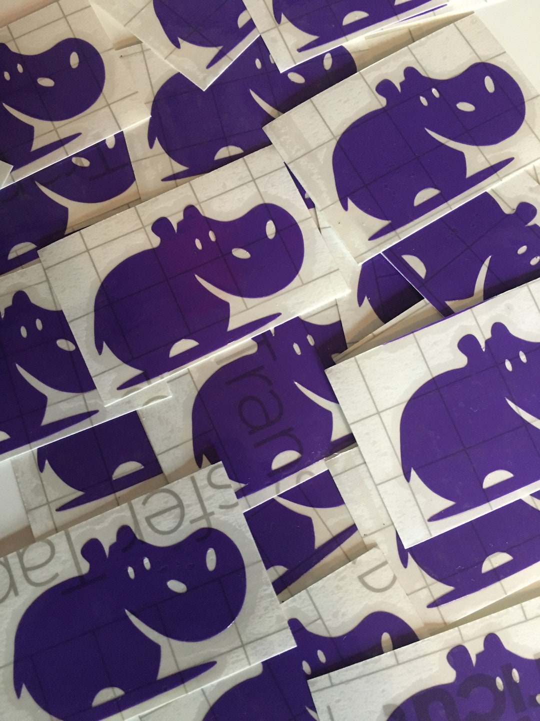 HIPPOPOTAMUS STICKERS SHEET | 10x Purple Hippo Vinyl Sticker | Animal ...