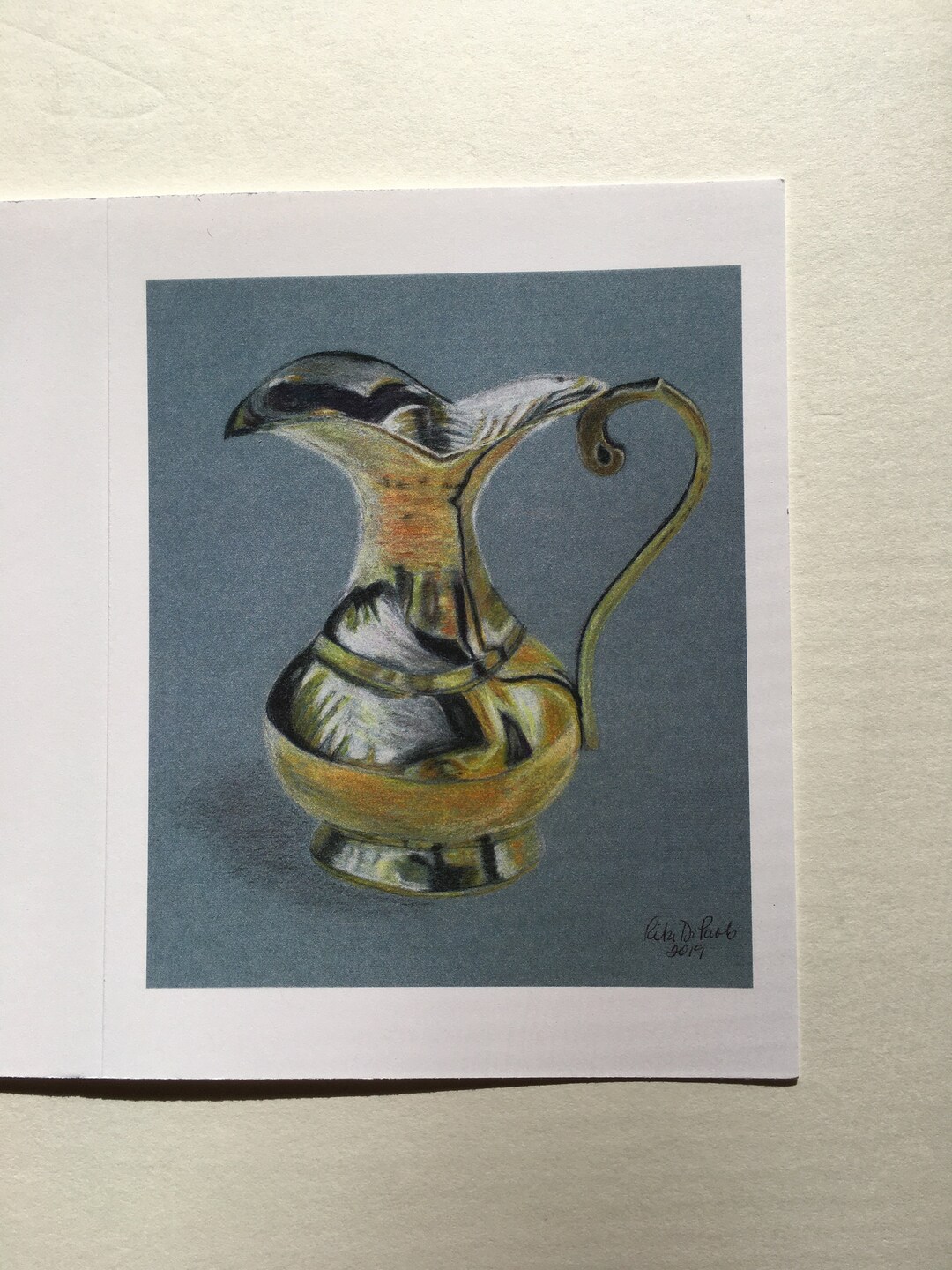 Pitcher Art Print: Bronze Colored Pencil Drawing (4x6) - Etsy