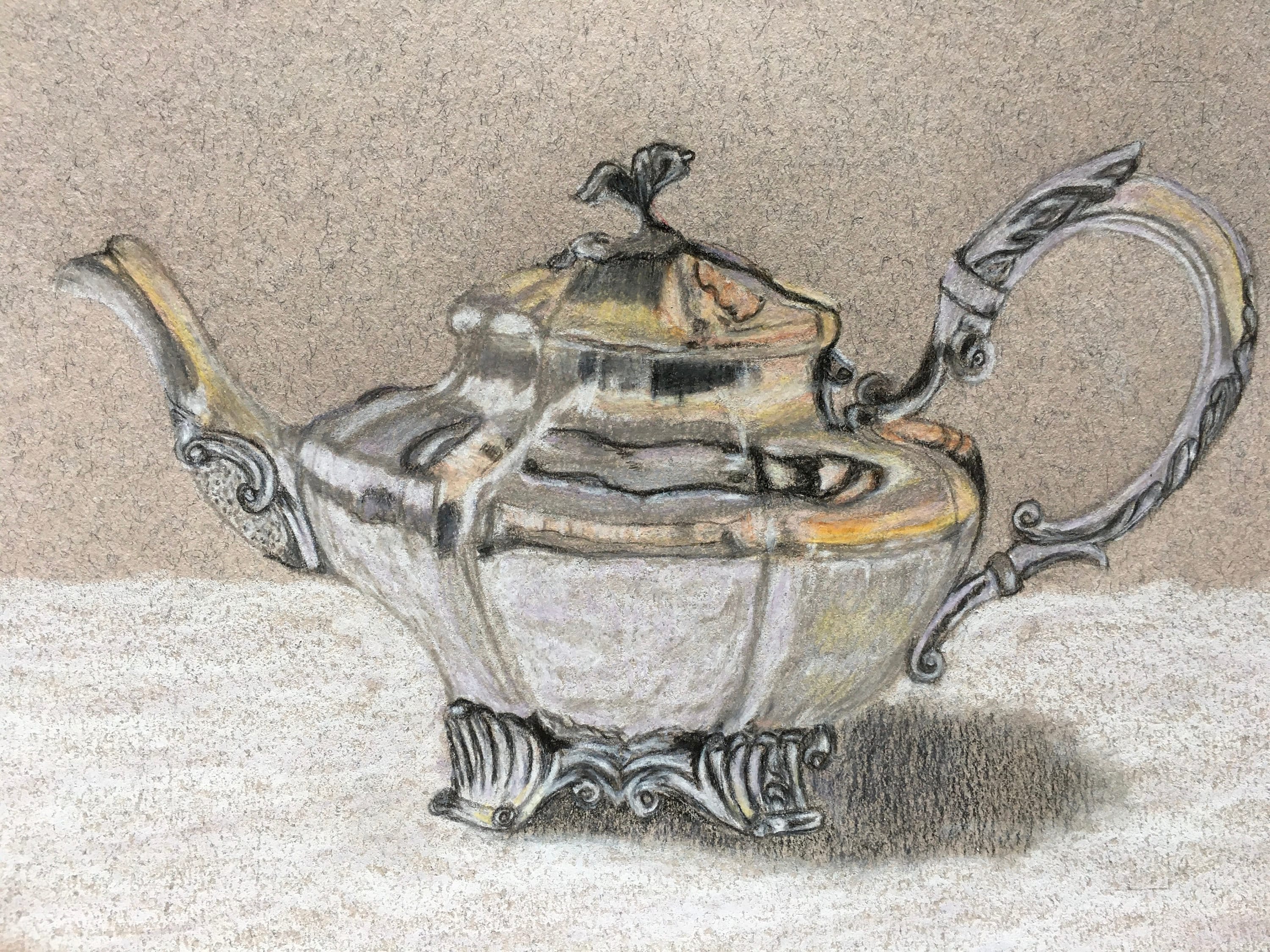 Teapot Art Print, Silver Teapot Art, 1930s Art Deco Art, Eating Area ...