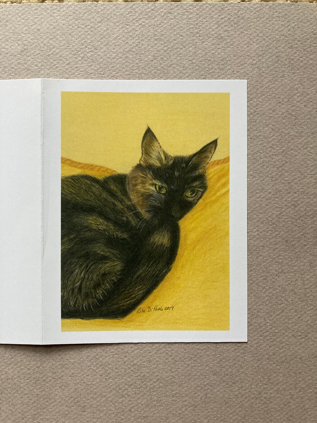 Tortie, Cute Note Cards, is a Memorial Art Piece, Cat Note Card, 4x6 ...