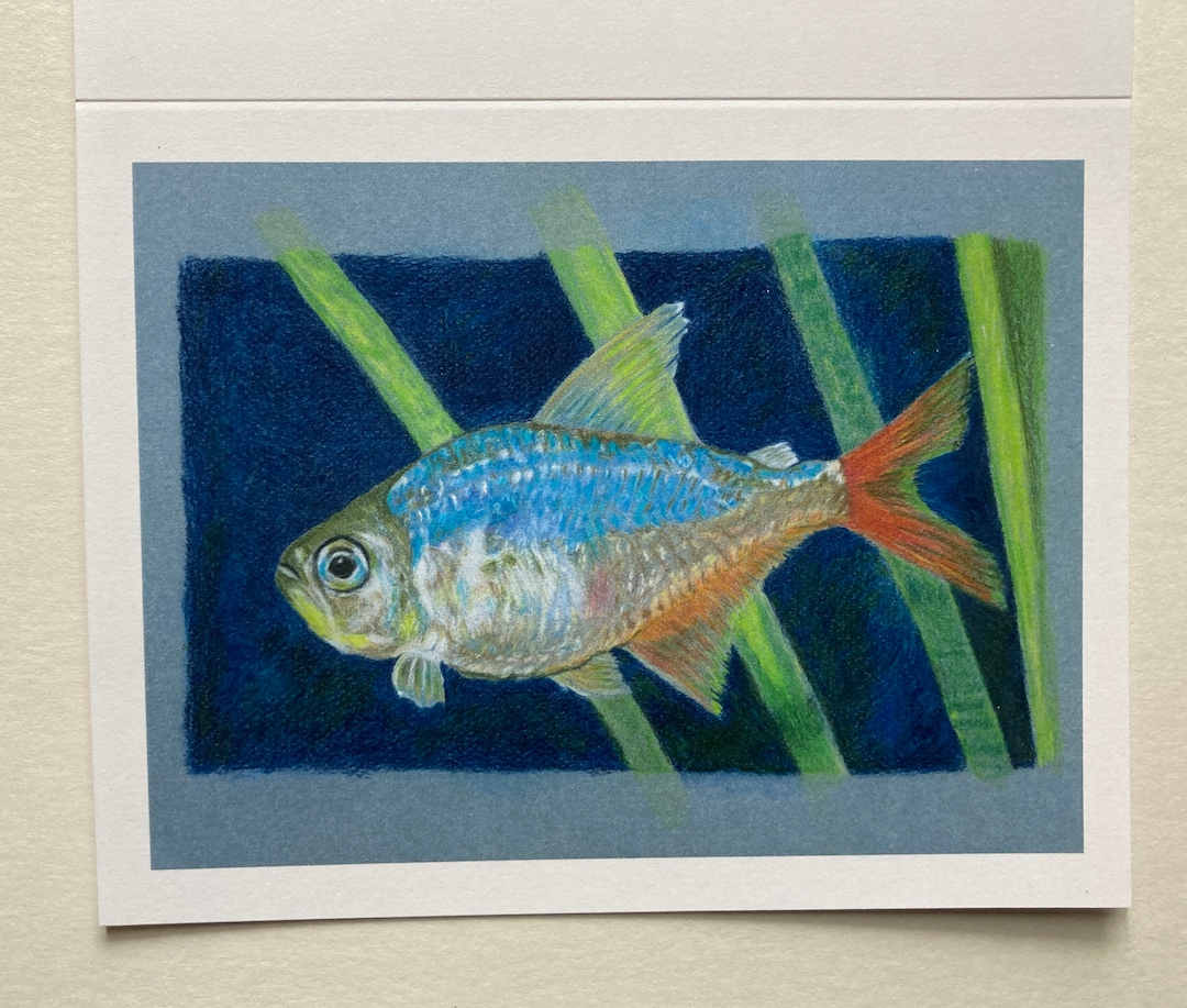 Fish Cards, Aquarium Fish, Bright Note Cards. Gone Fishing Note Cards ...