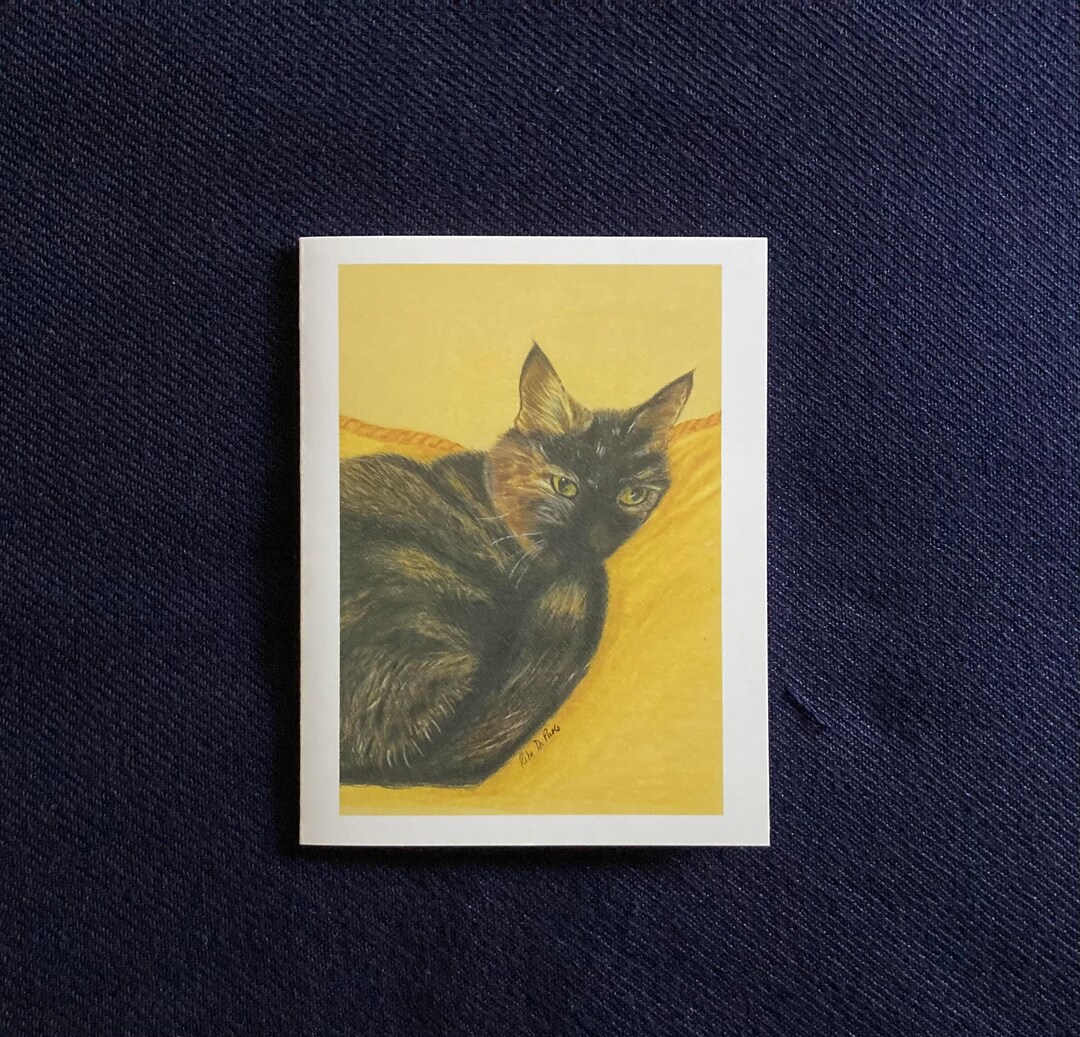 Tortie, Cute Note Cards, is a Memorial Art Piece, Cat Note Card, 4x6 ...