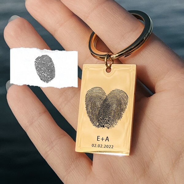 Fingerprint Keychain - Etsy
