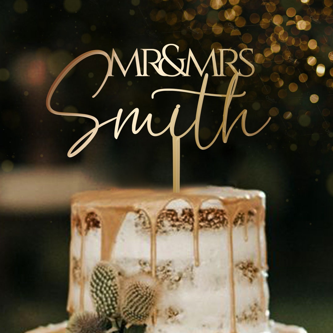 Personalised Wedding Cake Topper / Cake Topper With Rustic Design ...