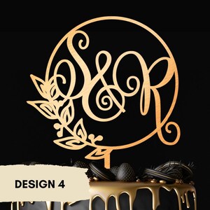 Elegant Cake Topper Personalized Letters / Initial Letter Topper ...