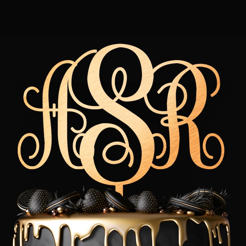 Elegant Cake Topper Personalized Letters / Initial Letter | Etsy