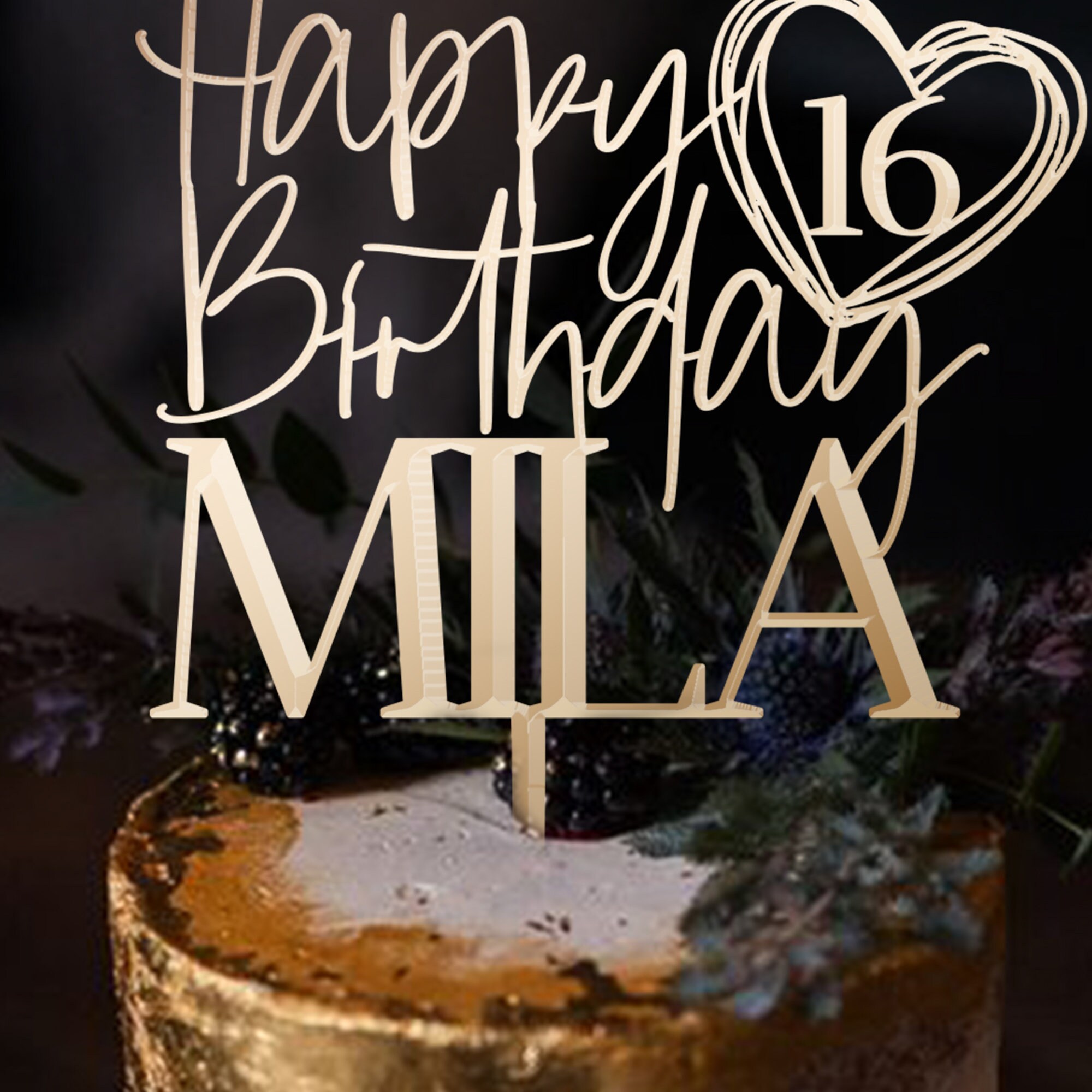 Personalised Cake Topper Original Design and Font Combined - Etsy UK