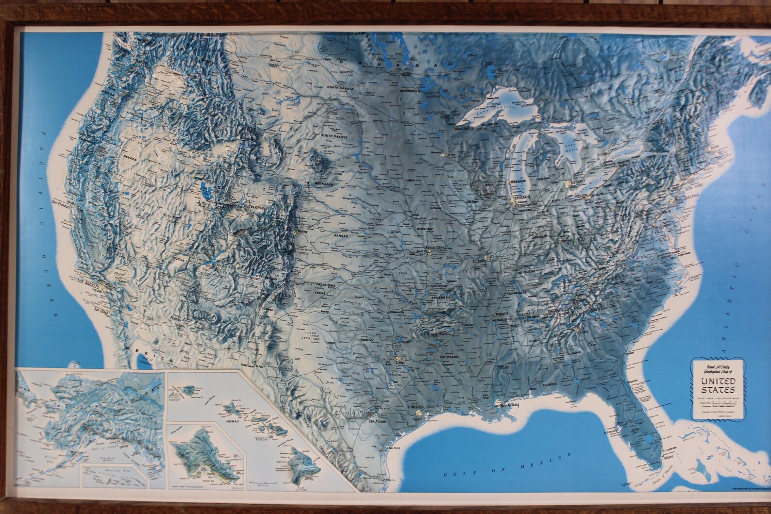 Rand Mcnally Geographical Relief Map of the United States - Etsy