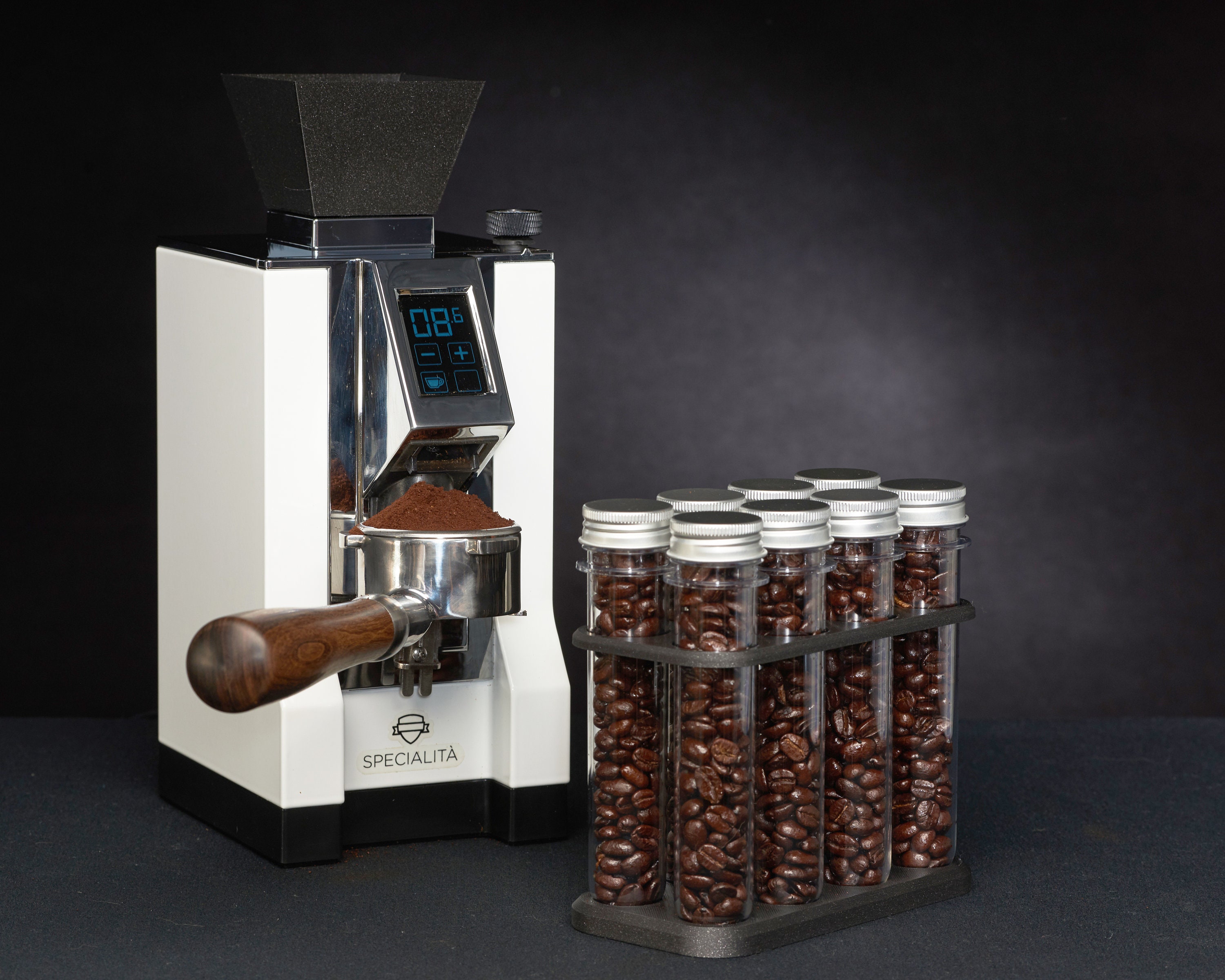 Espresso Bean Cellar Stand With Stainless Steel | Etsy