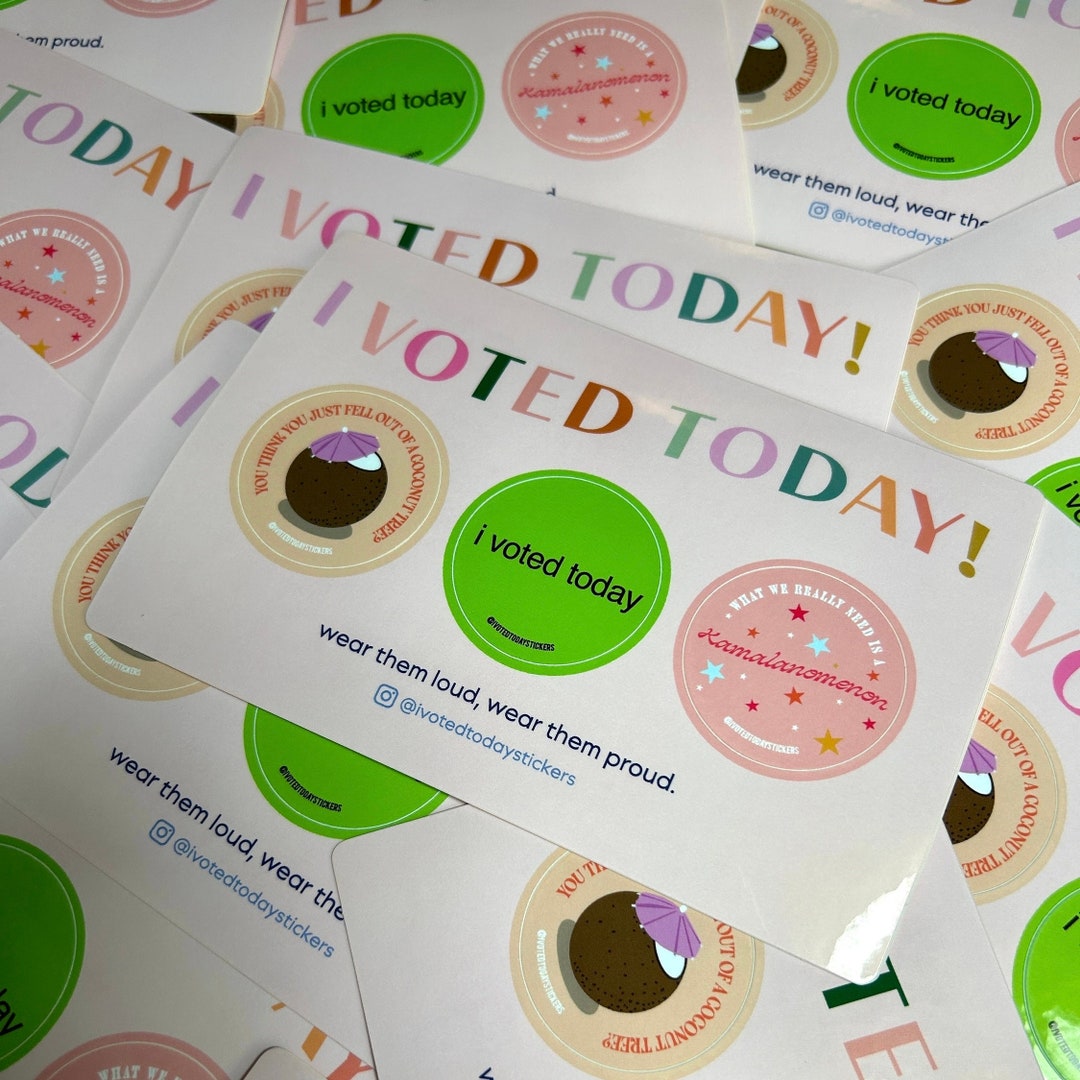 Kamala Harris Coconut Tree Brat I Voted Today Stickers Sticker Sheet - Etsy