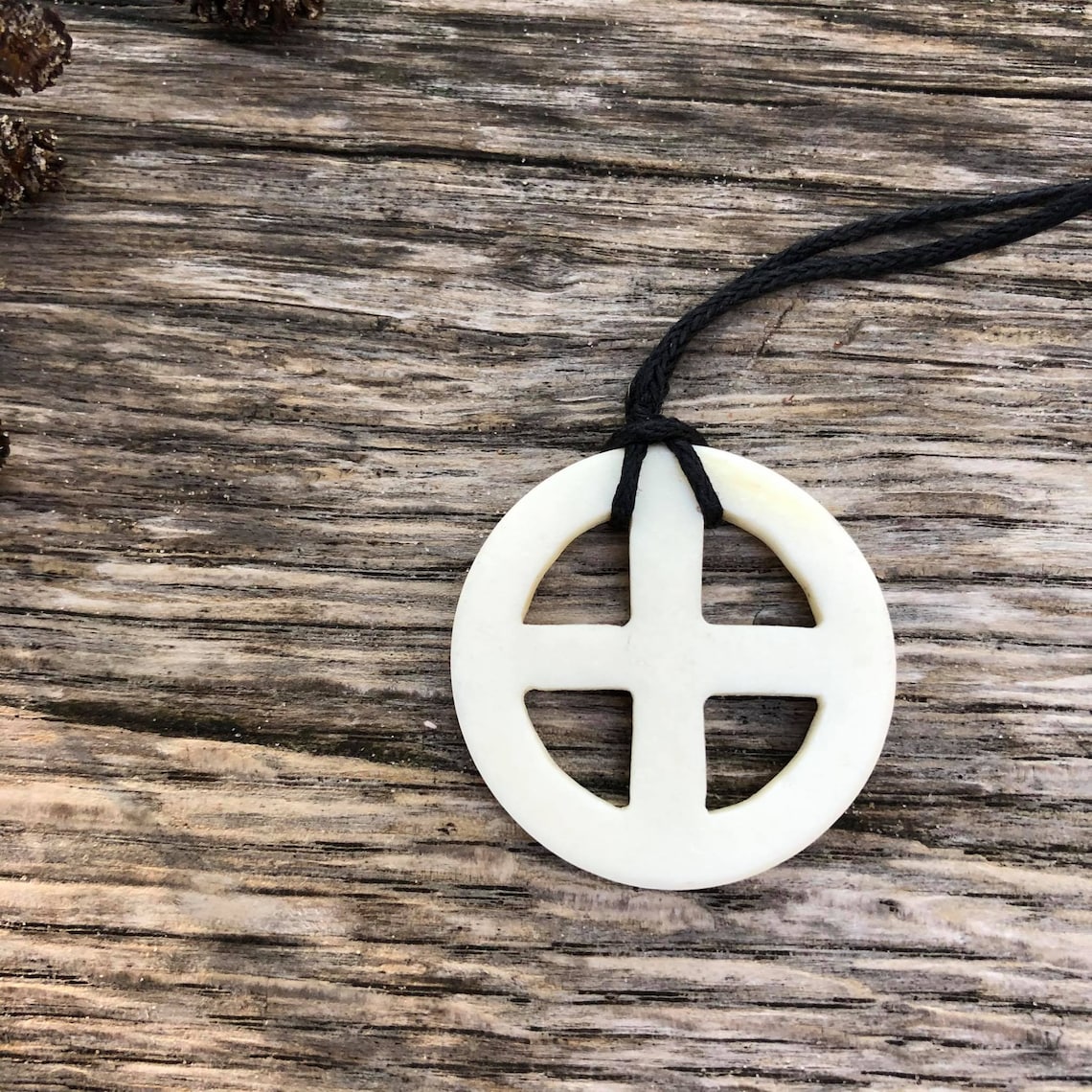 Sun cross Pendant Norse Viking Solar bone cross Pagan necklace | Etsy