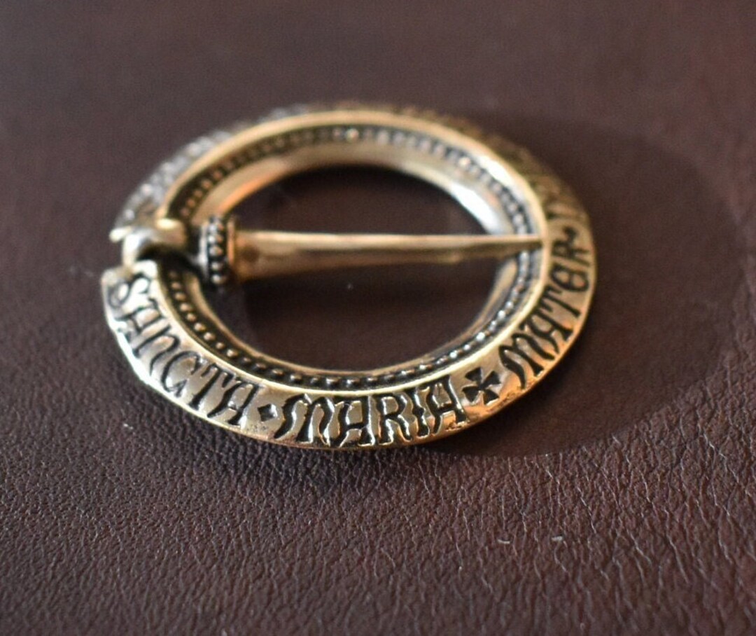 Medieval Brass Annular Brooch: Knight Gothic Fibula, Sancta Maria - Etsy