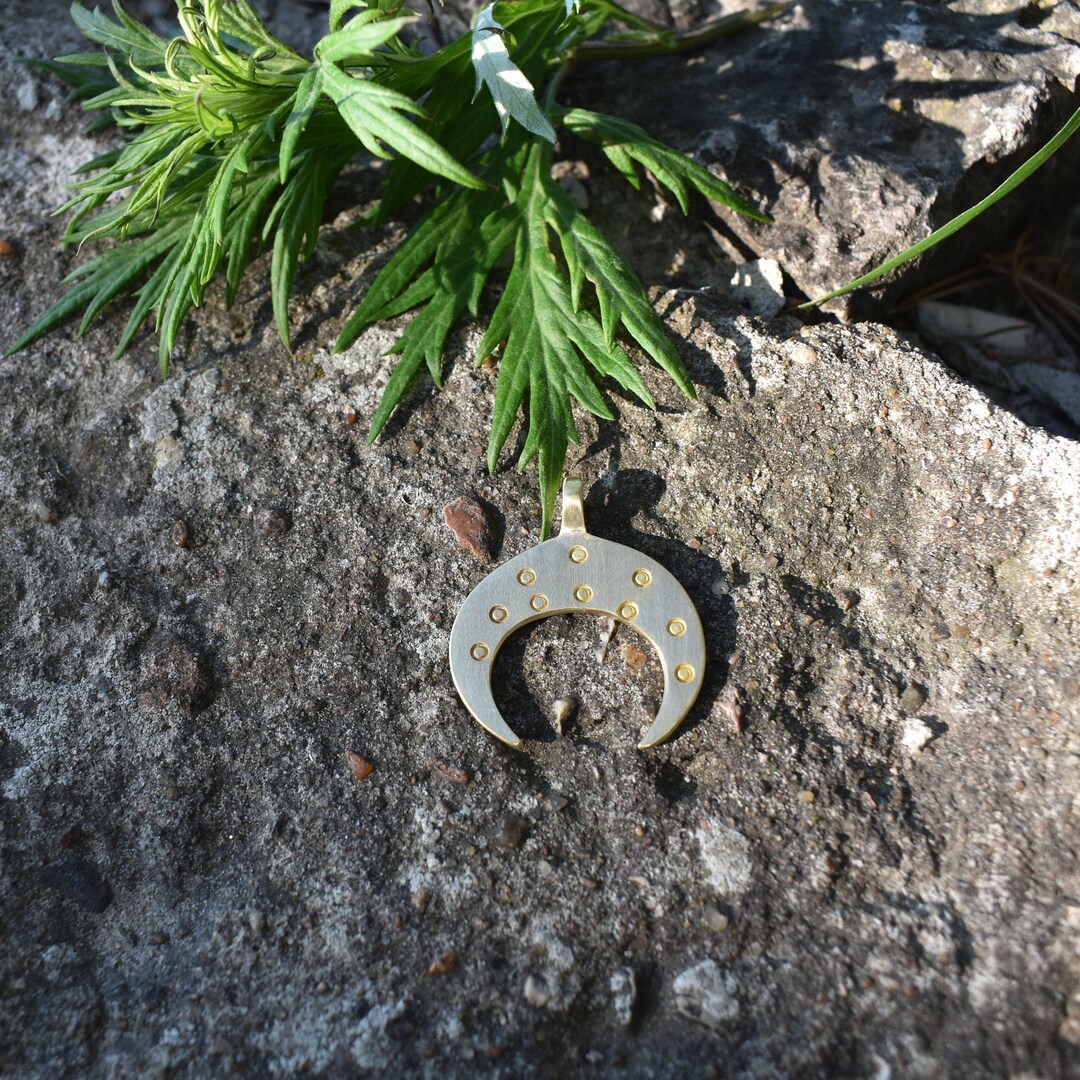 Moon Shaped Pendant Lunula Sickle Moon Pagan Viking Amulet Necklace - Etsy