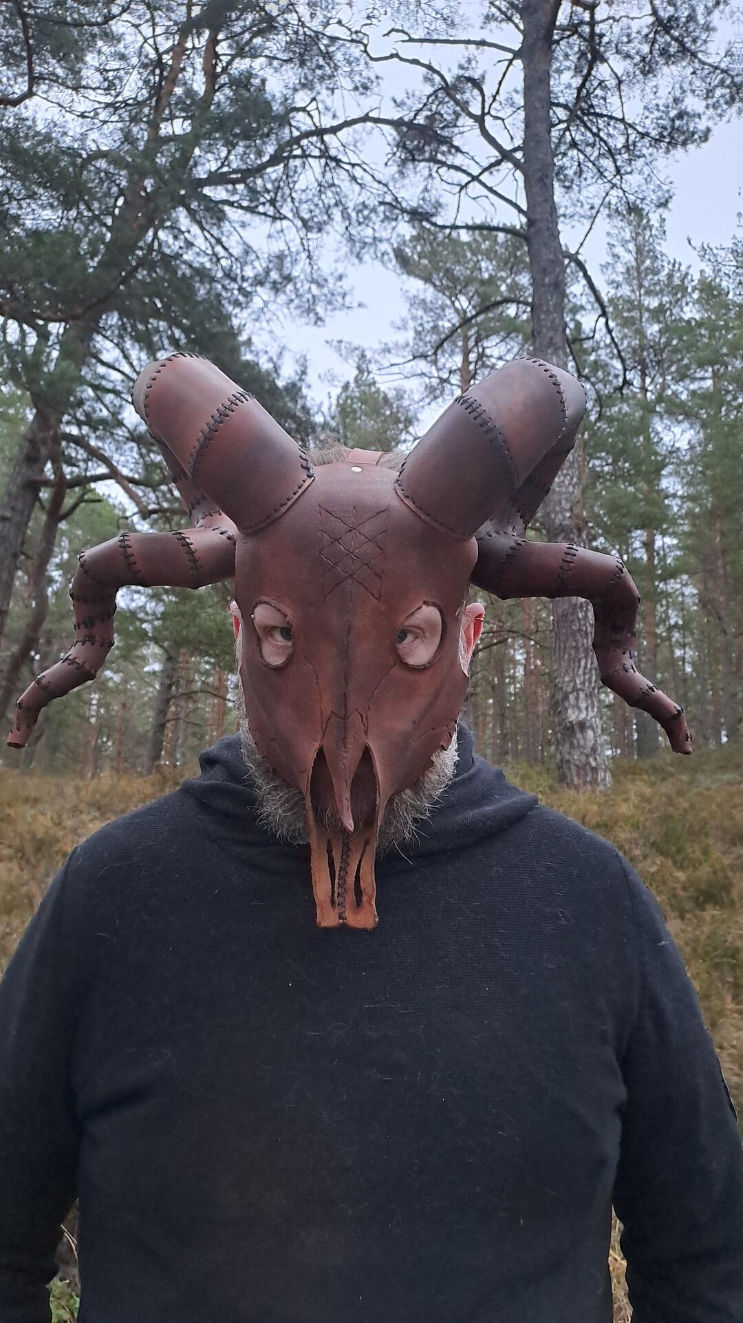 Handmade Leather Goat Mask Pagan Ritual Dark Fantasy Cosplay - Etsy
