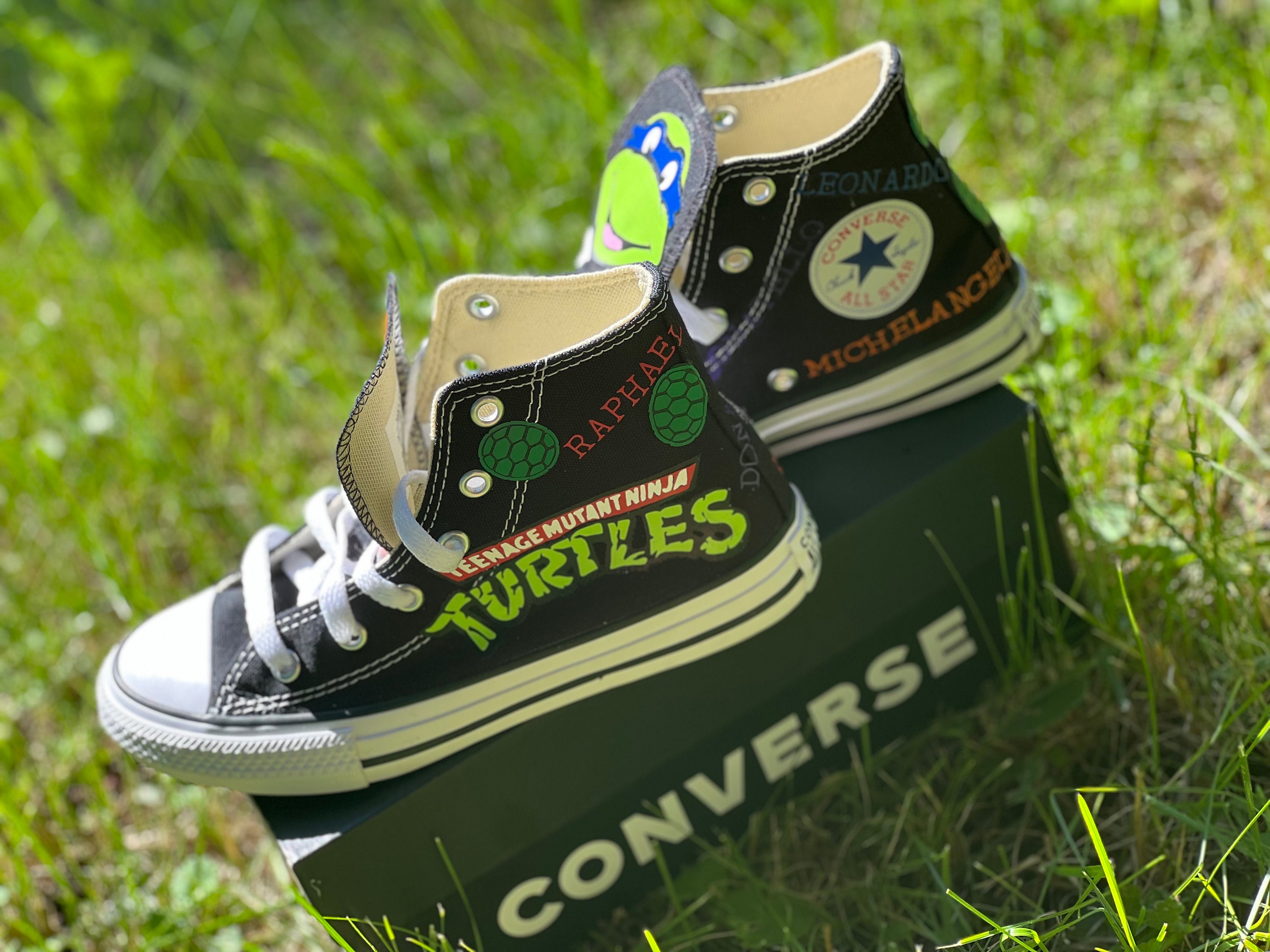 Custom Ninja Turtle Inspired Converse Hightop Shoes Shoes for Boys Shoes for Men Cartoon Character Shoes Chuck Taylor Shoes Etsy Canada