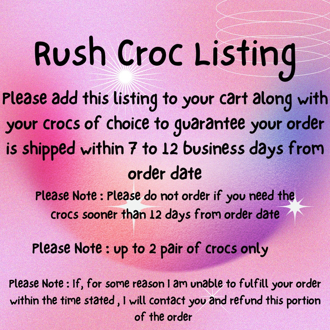 Rush Croc Listing - Etsy