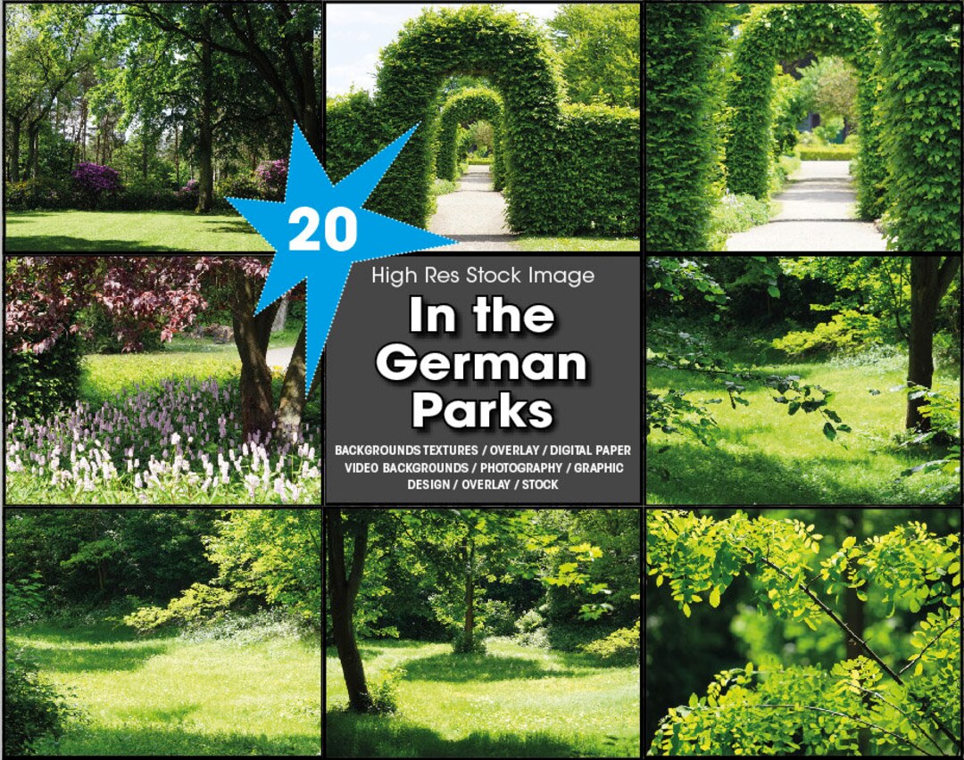 Stock Image 20 Pics "german Park" Jpg Photos Background Digital Paper ...