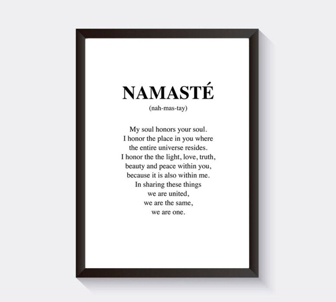NAMASTE, Art Deco Poster Quote Print Soul Creativity Love Poster Art ...