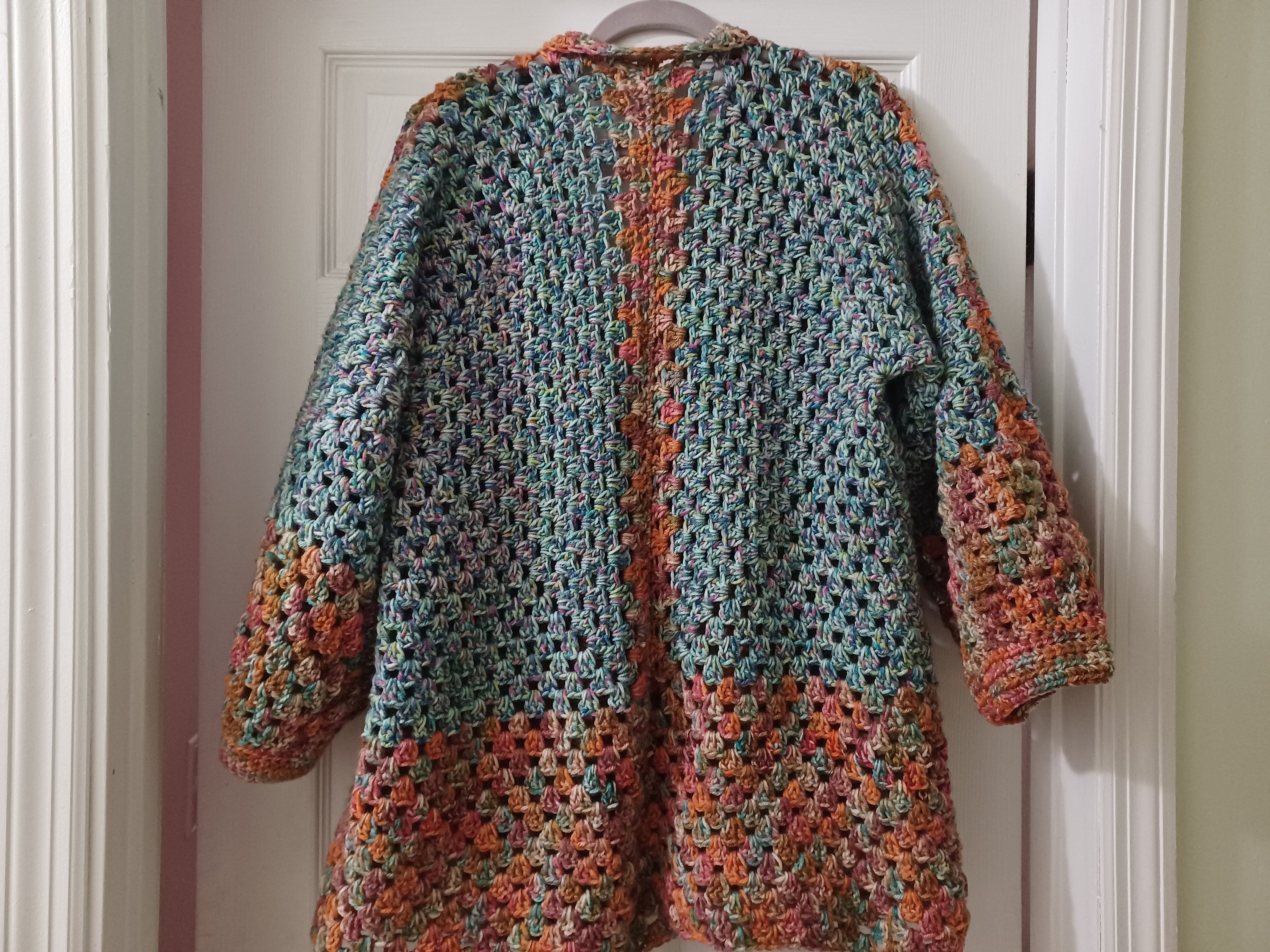 Sunrise Sunset Colors Crochet Hexi Sweater. Size L/XL. - Etsy