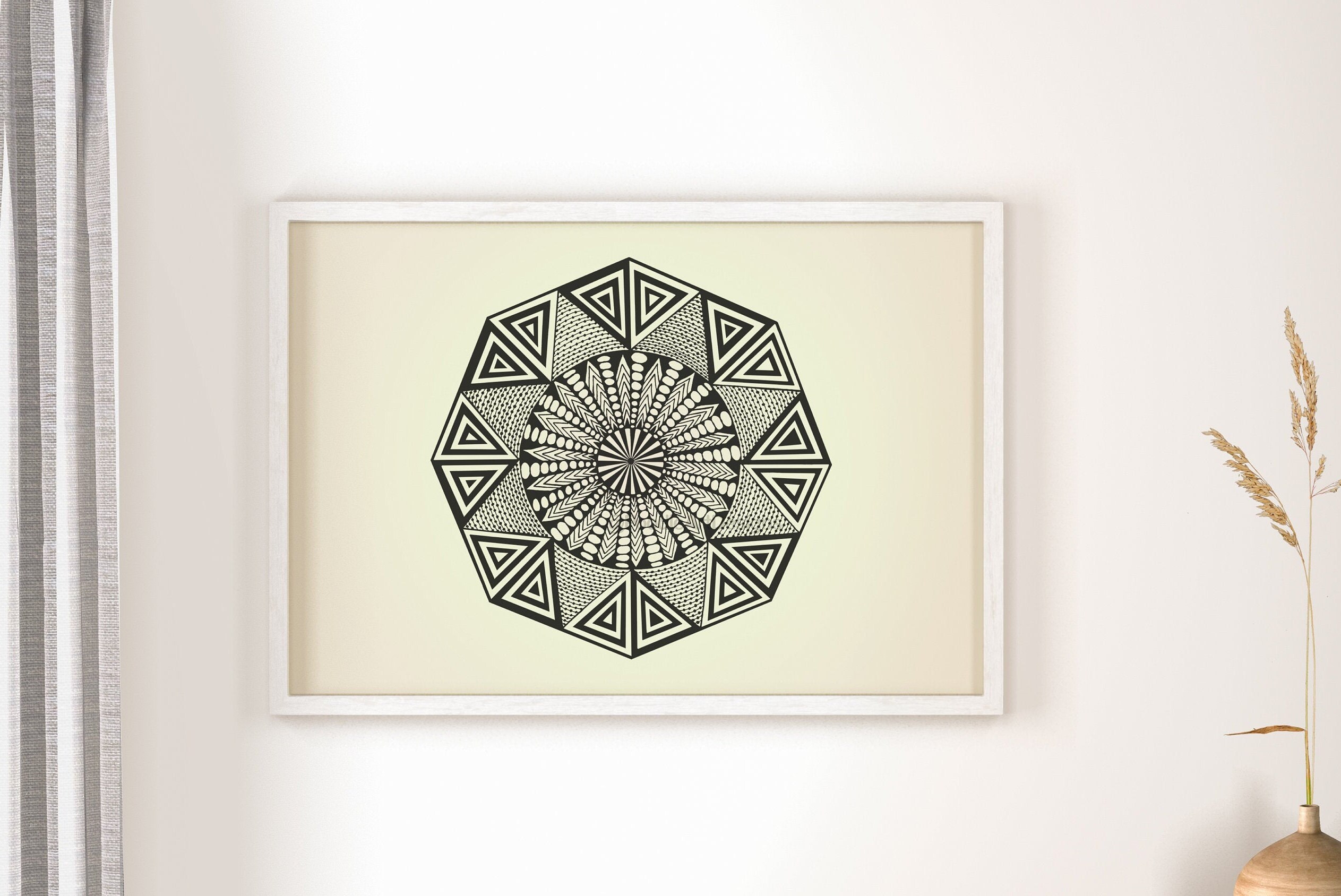 Octagon Design Wall Art Wall Art for Home Decor Yoga Zen | Etsy