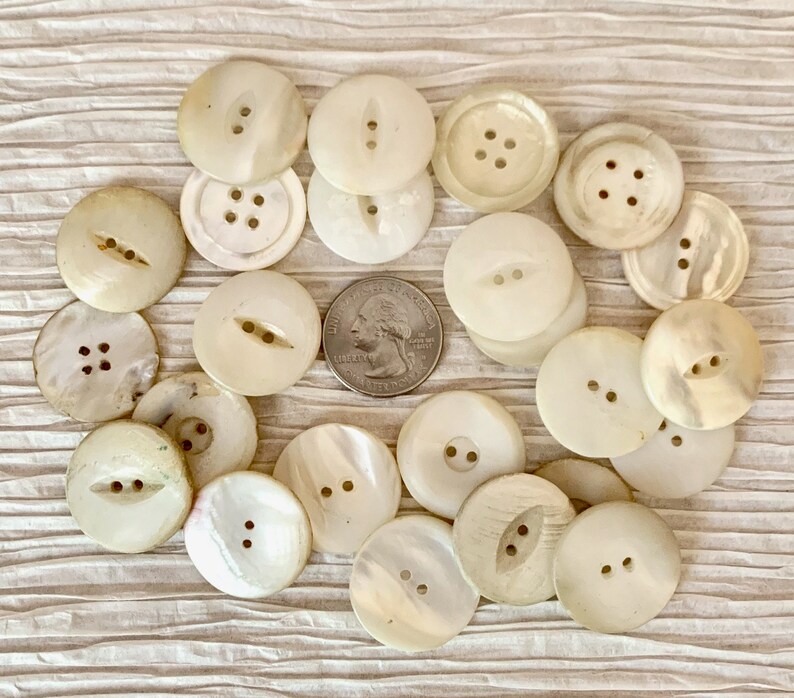 Vintage White Pearl Buttons Mother of Pearl Two and Four-hole - Etsy