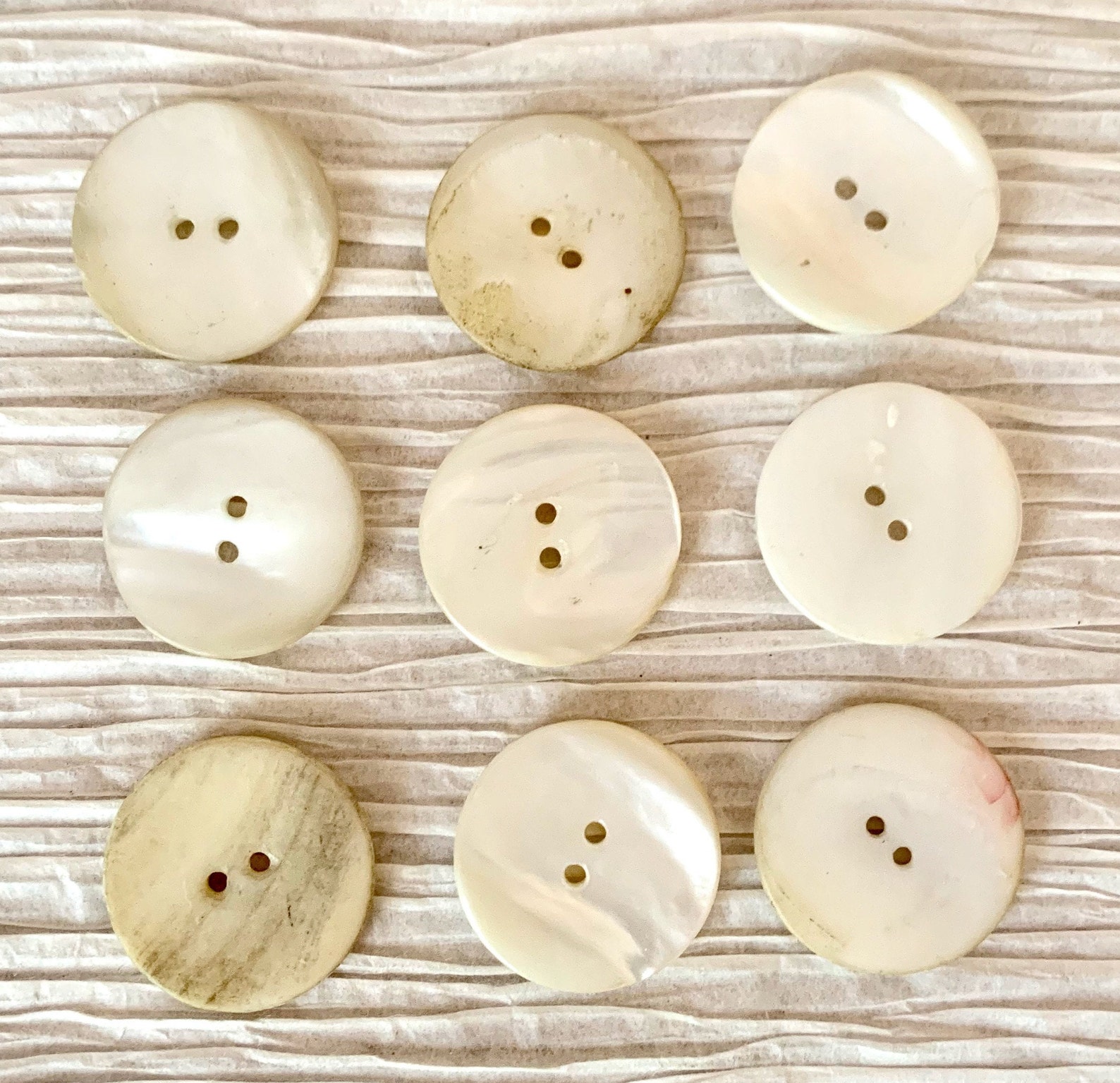 Vintage White Pearl Buttons Mother of Pearl Two and Four-hole - Etsy