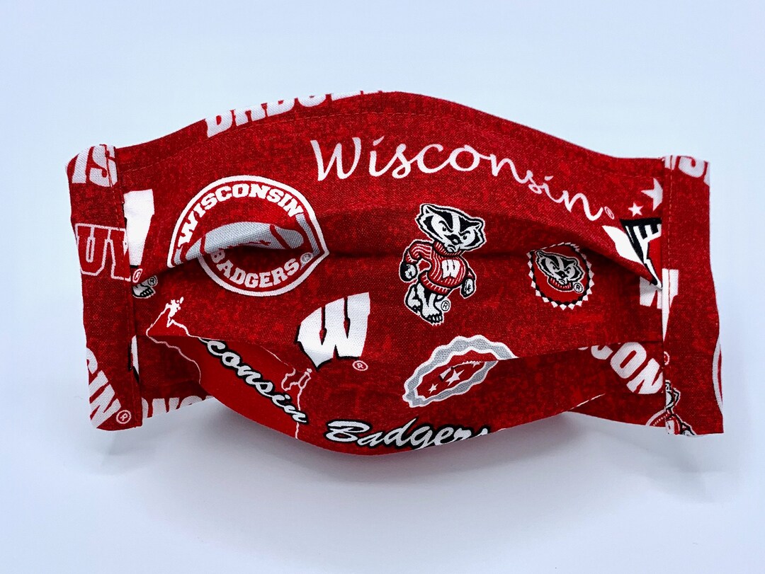 University of Wisconsin Badgers Face Mask, College Mask With Nose Wire ...