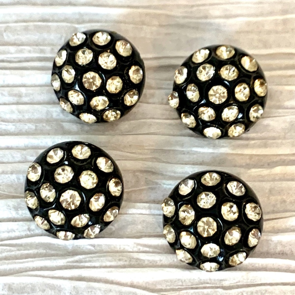 Black Rhinestone Buttons - Etsy