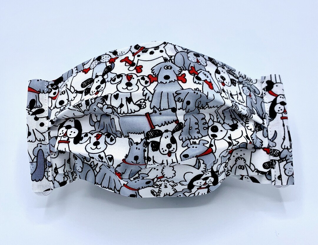 Playful Pups Face Mask, Puppy Love, Dog Lover Face Mask for Adults With ...