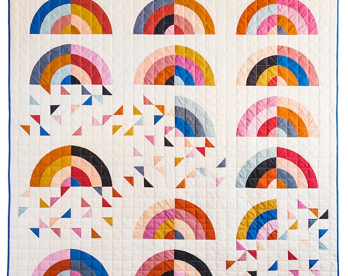 Rainbow Quilt Pattern | Modern Quilt Pattern | Fat Quarter Quilt ...