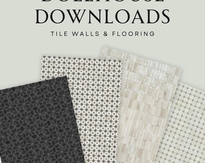 Dollhouse Printable Tile and Flooring | Starry Neutral Collection | Set ...