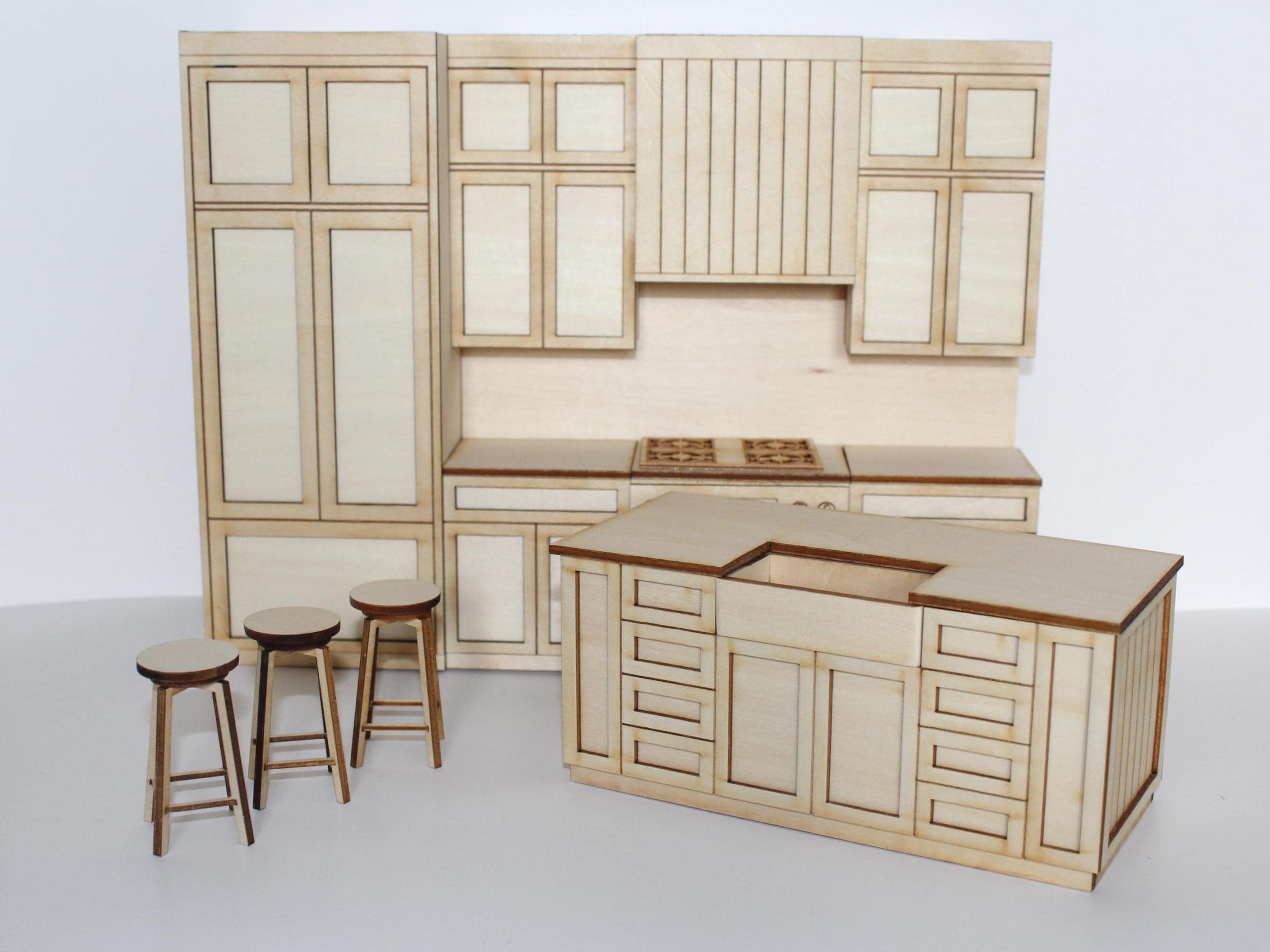 Dollhouse Kitchen Complete Set - Assembled, Non-functional | Miniature ...