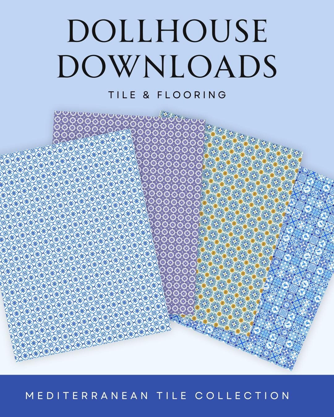 Dollhouse Printable Wall & Floor Tiles | Mediterranean Tile Collection ...