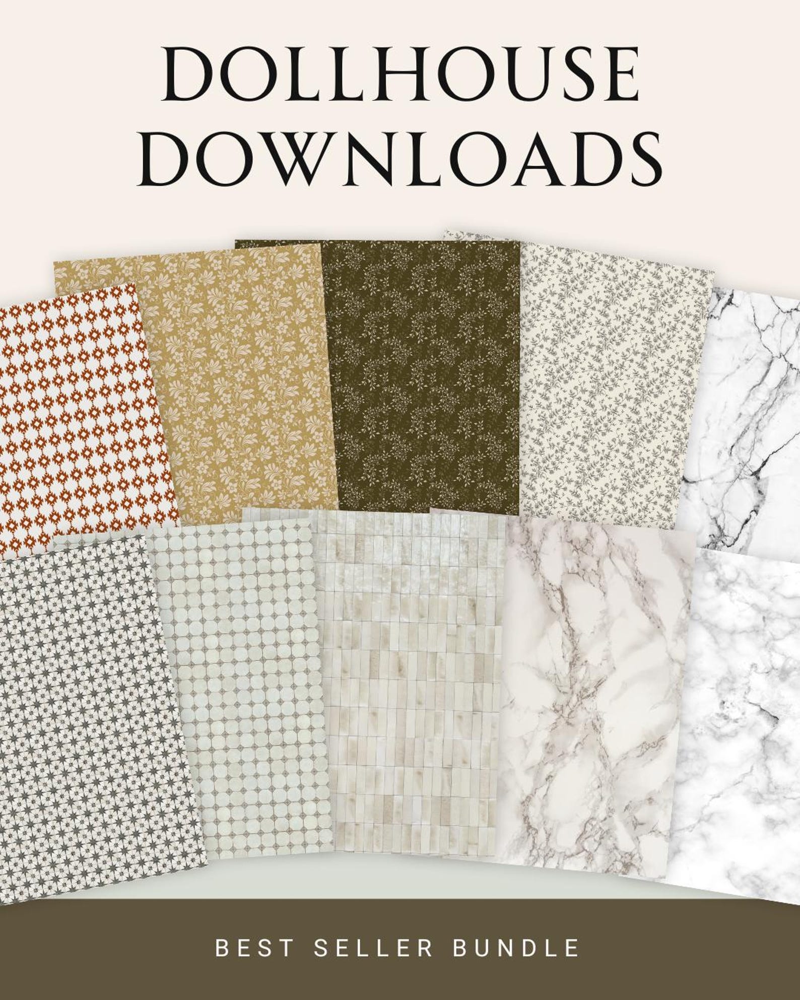Best Seller Bundle - Dollhouse Printable Tile, Flooring and Wallpaper ...