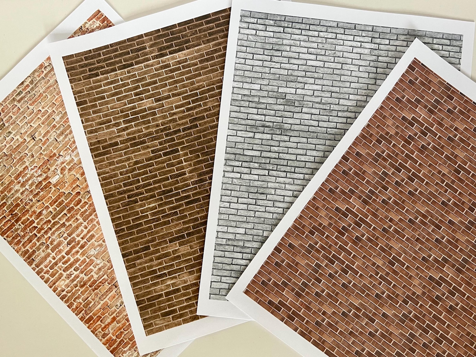 Dollhouse Printable Brick Patterns | Modern Brick Collection | Set of 4 ...