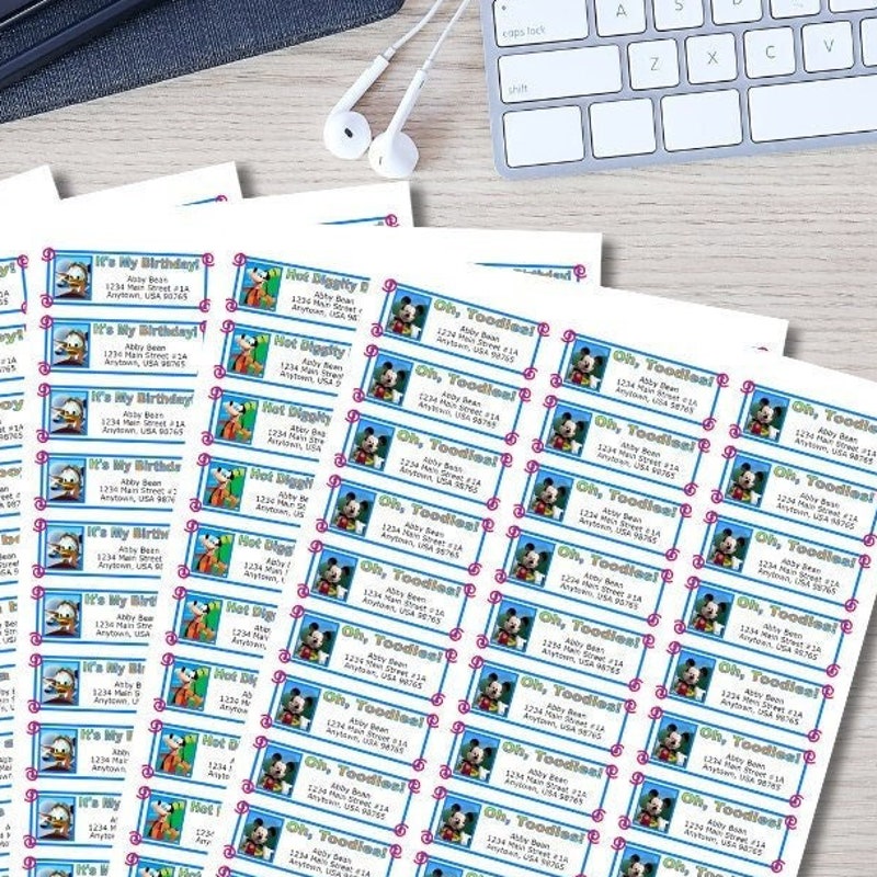 Mickey Mouse Address Labels - Etsy