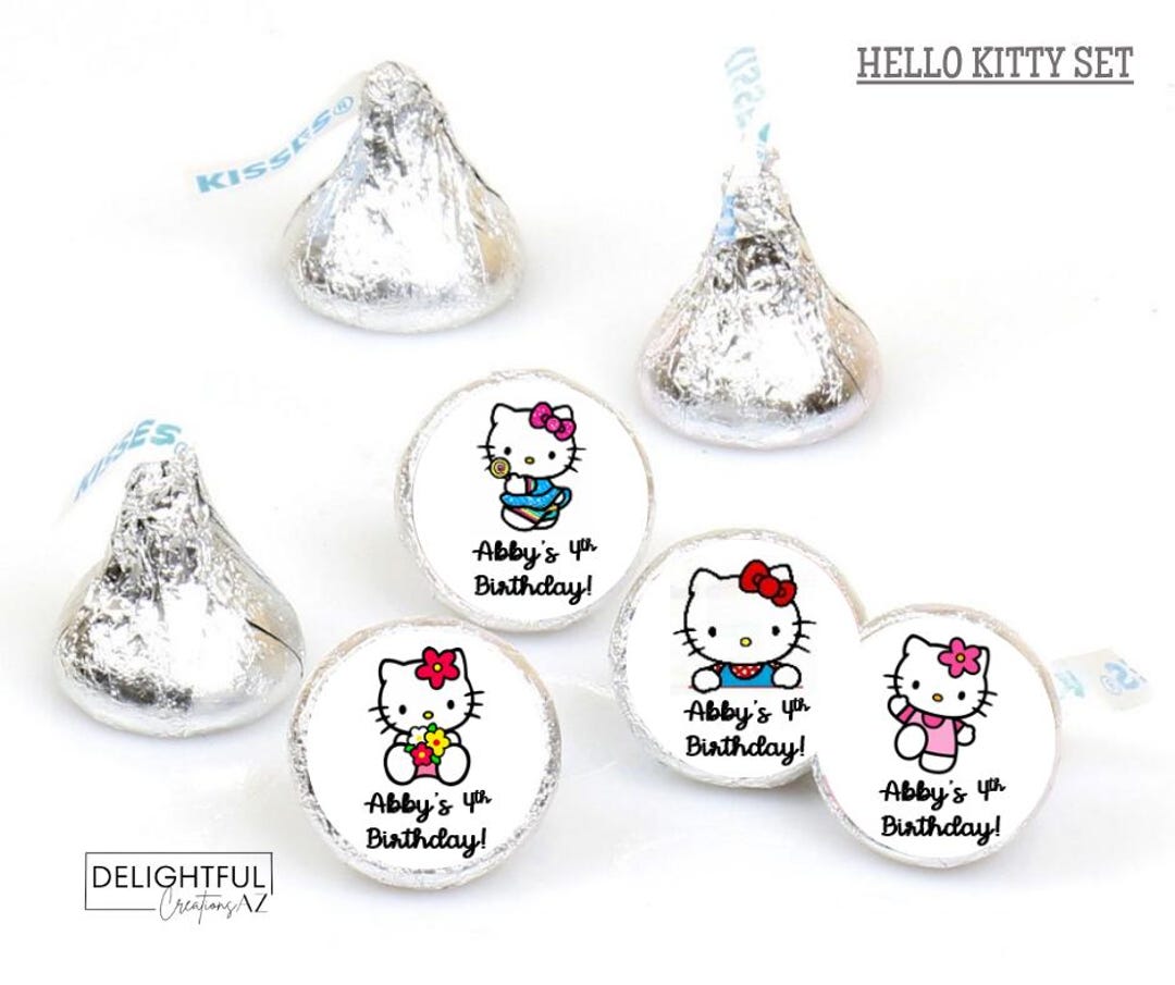 Hello Kitty | 108 Personalized Labels Stickers | Hershey Kisses | Party ...