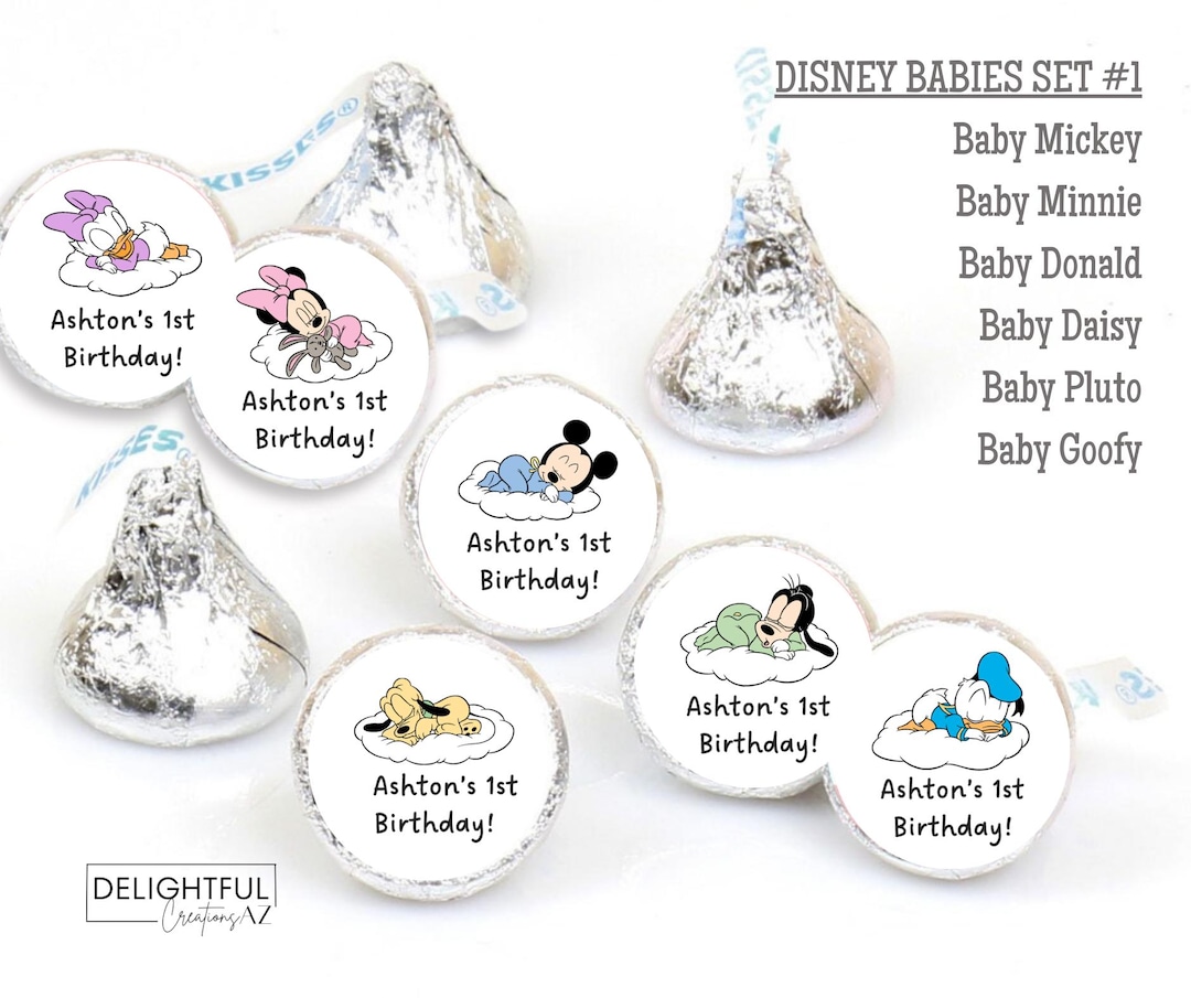 Disney Babies | 108 Personalized Stickers | Hershey Kisses | Party ...