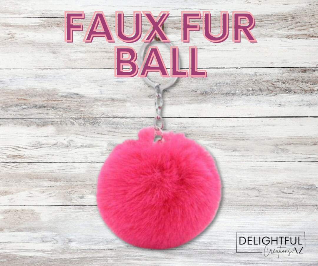 Fluffy Faux Fur Puff Ball Add‑on • Pom Pom Keychain Charm • Bag ...