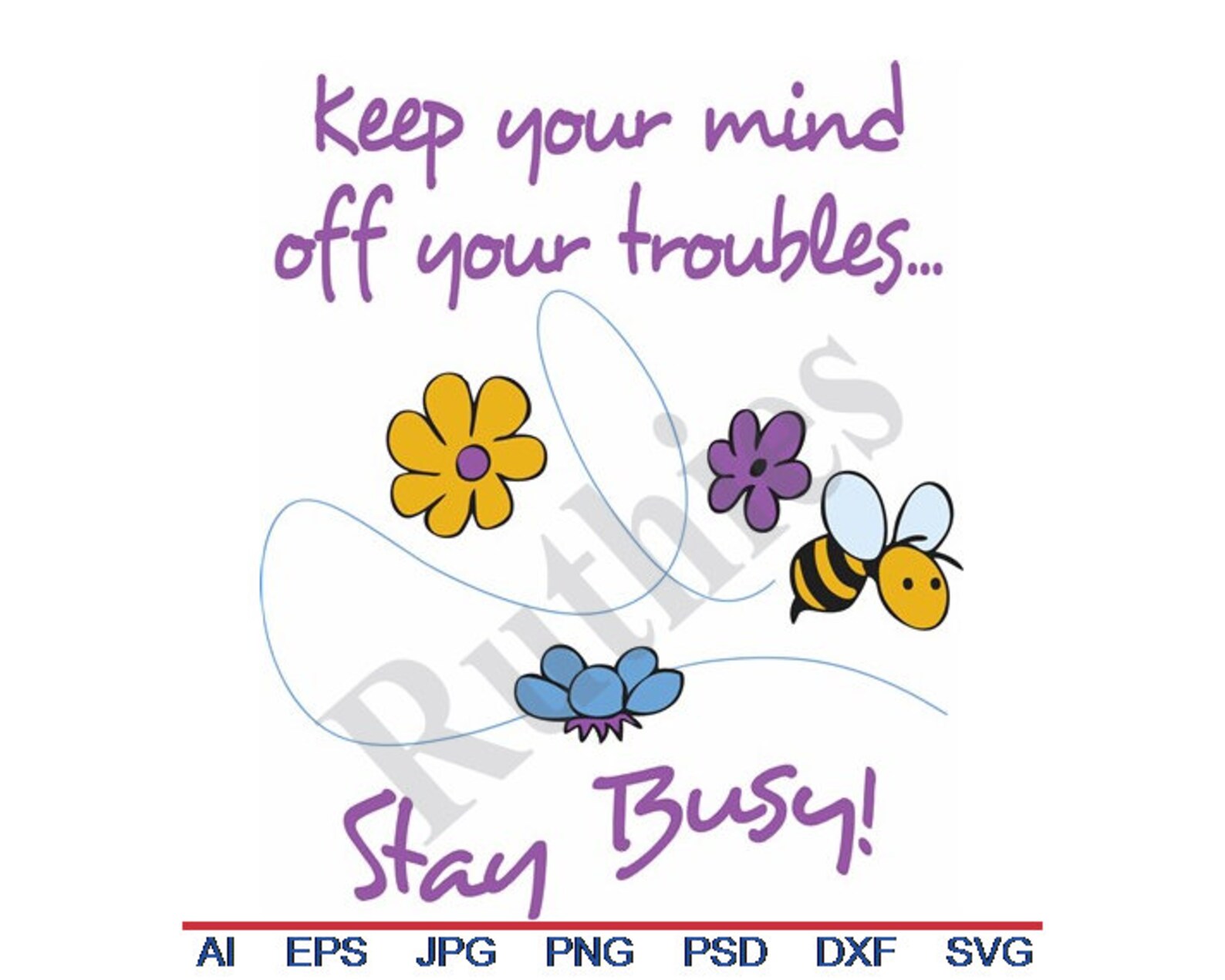 Stay Busy Svg Dxf Eps Png Jpg Vector Art Clipart Cut | Etsy