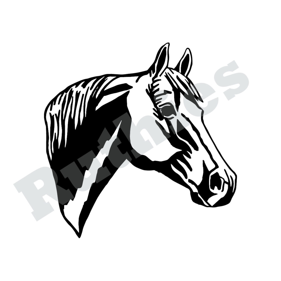 Quarter Horse Head SVG DXF Graphic Art Cut Files | Etsy
