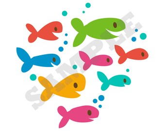 School of Fish Svg | Etsy