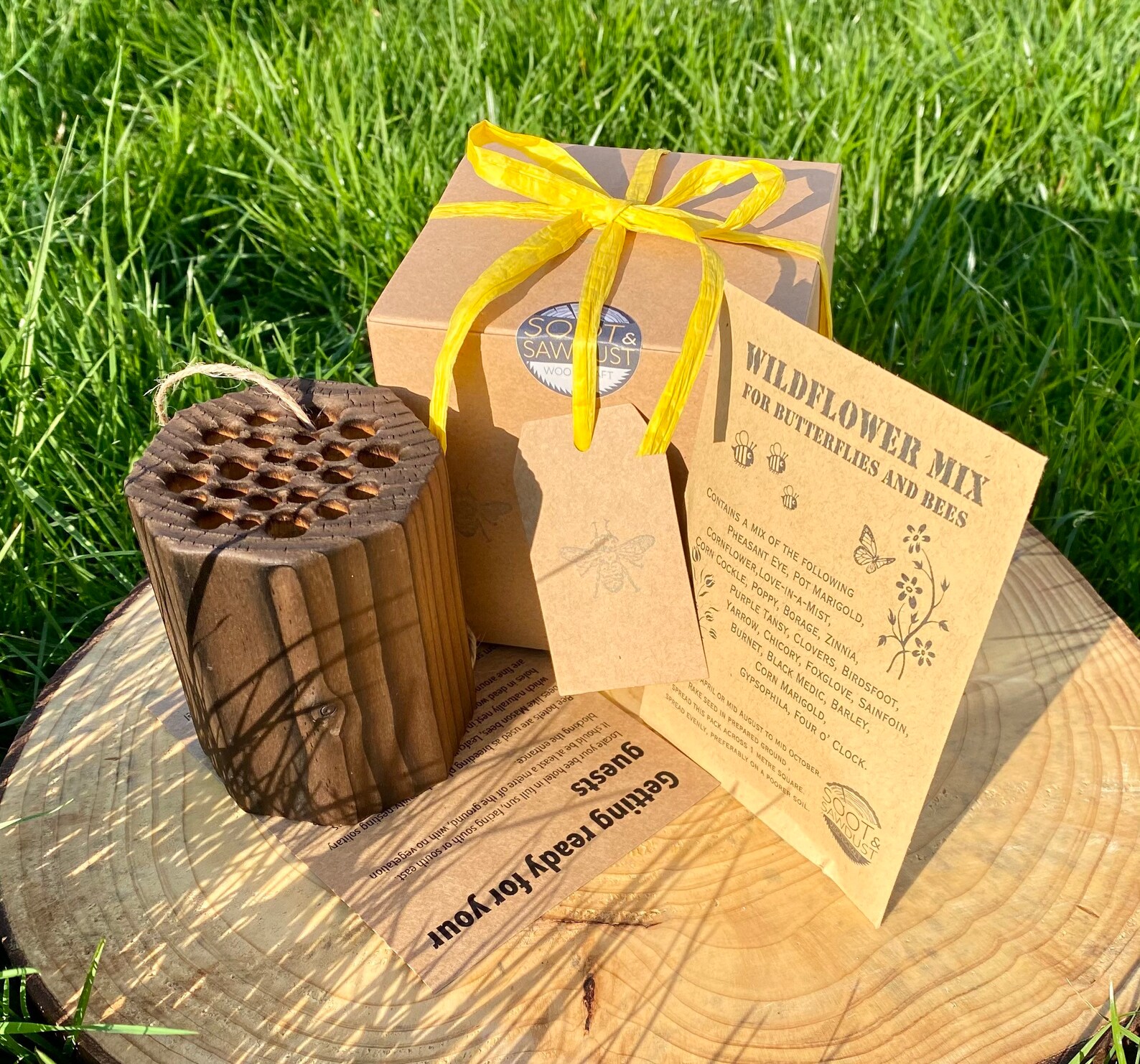 Hanging Bee Hotel Gift Set Mini Octagonal Bee House With - Etsy UK