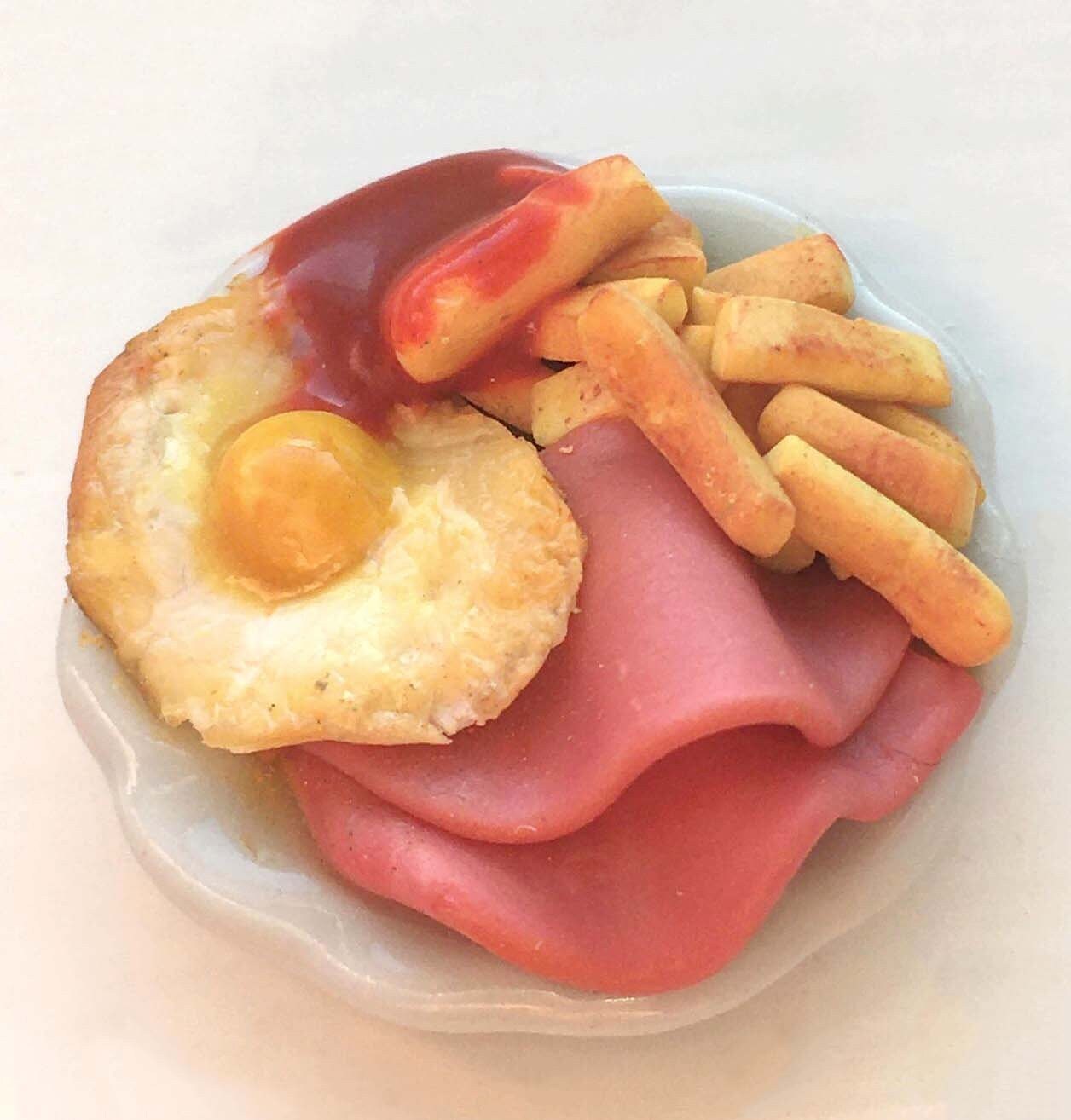 Dollhouse Miniature Baked Ham On A Porcelain Platter Miniatures Art ...