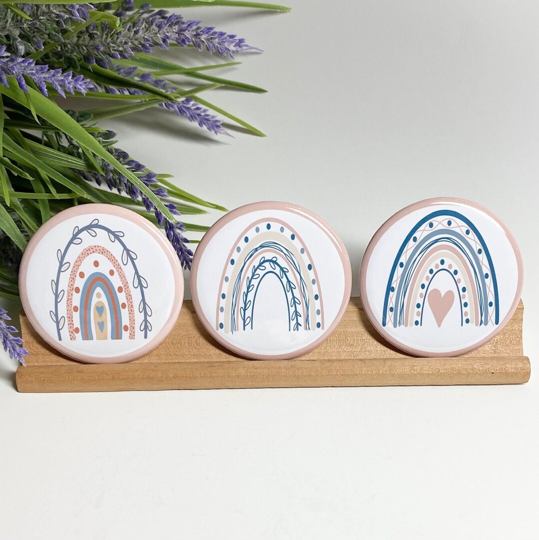 Boho Rainbow Magnet Set, Set of Three Boho Rainbow Magnets, Large ...